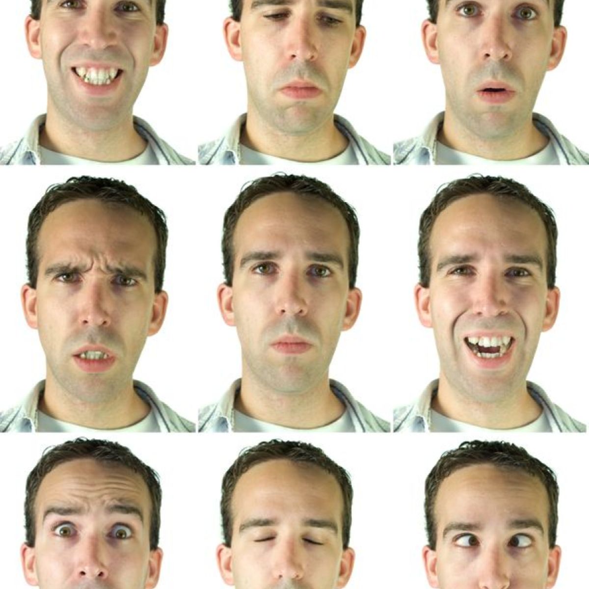 overly expressive face