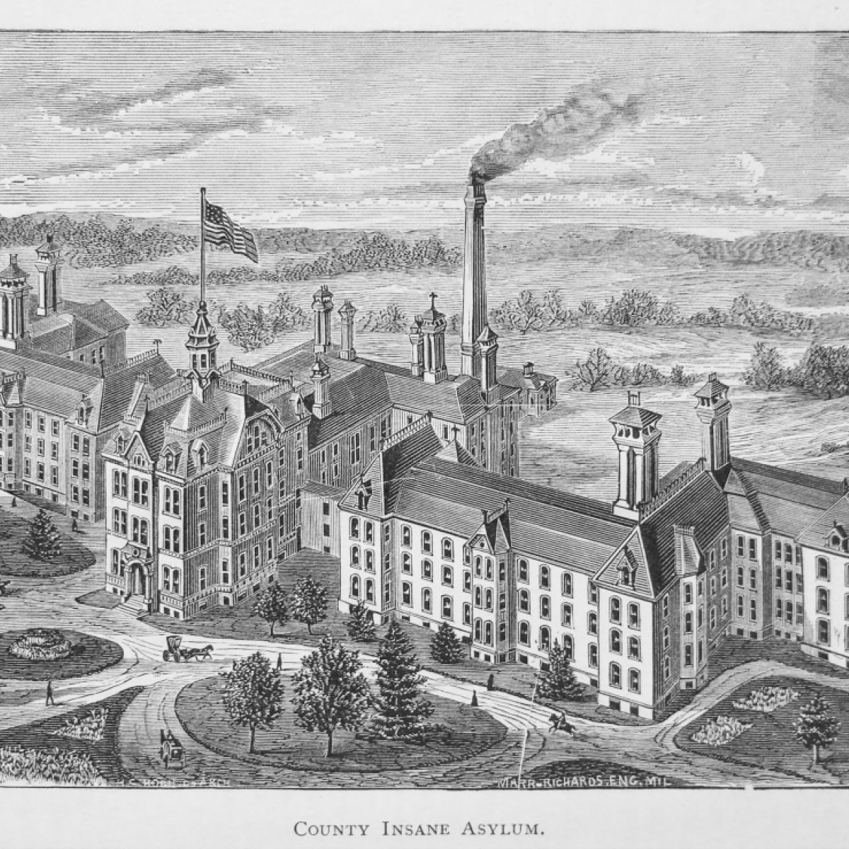 asylum building drawing