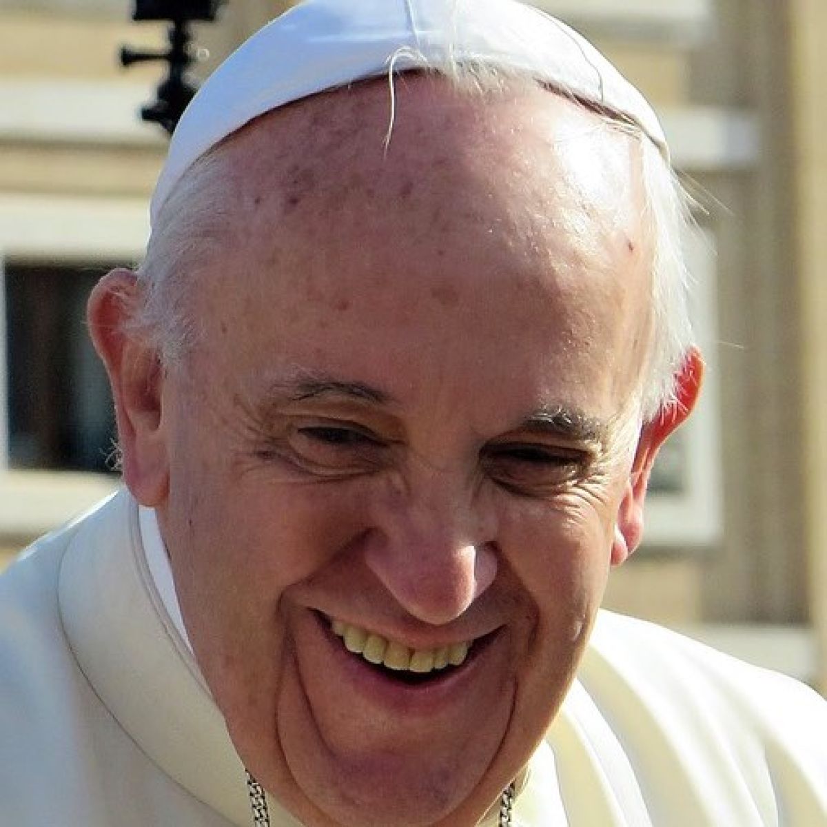 pope laughing