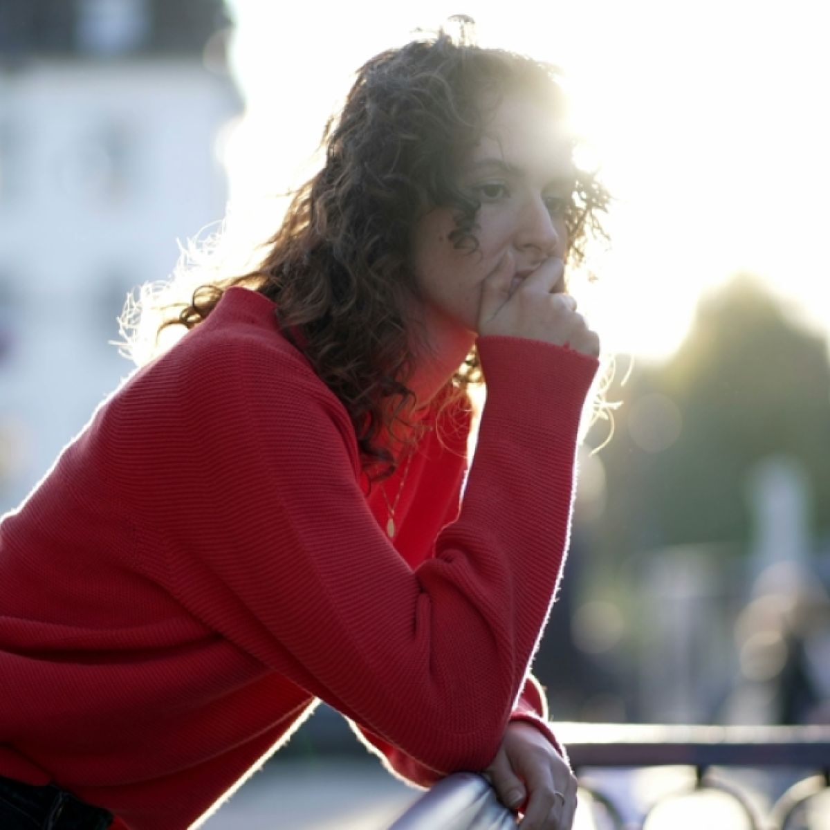 miserable looking person