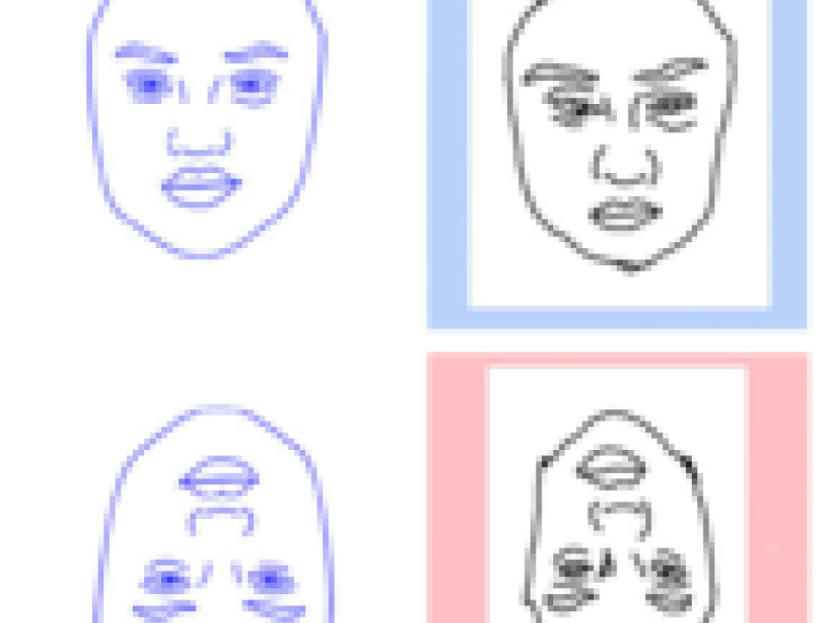 how to draw a face upside down